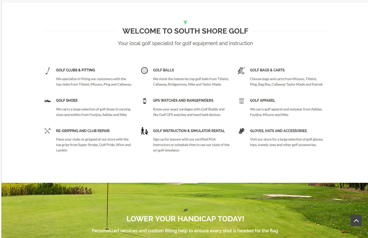 New South Shore Golf Website - SMB Marketing, Inc.